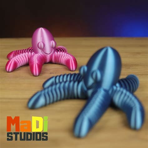 3d Printer Stl File For 3d Printing Cute Happy Articulated Octopus 3d