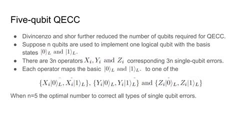 Quantum Error Correcting Codes Ppt