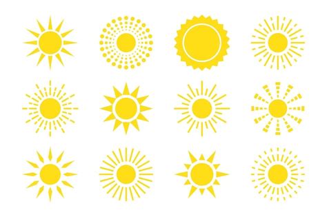 Icône De Soleil Plat Pictogramme De Soleil Symbole Dété Vecteur
