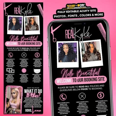 Acuity Scheduling Template Diy Booking Site Template Lash Tech Online
