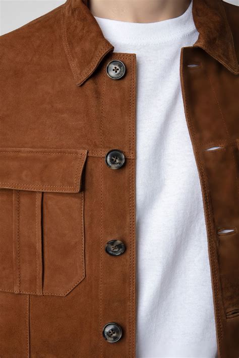 Zadig And Voltaire Kuba Suede Jacket In Cognac Endource