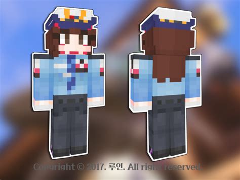 마인크래프트 스킨 오버워치 D Va 경찰 디바 Overwatch D Va Police D Va