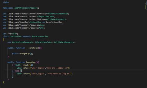 Laravel Solution Authcheck Is Not Working In Controller