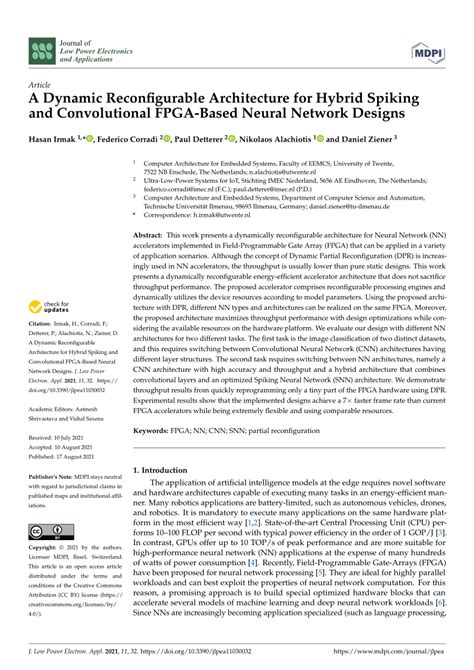 Pdf A Dynamic Reconfigurable Architecture For Hybrid Spiking And