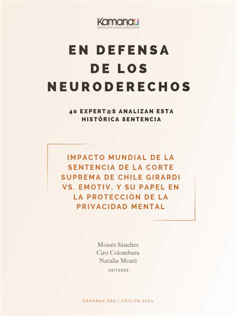 En Defensa De Los Neuroderechos Pdf Constitución Cerebro