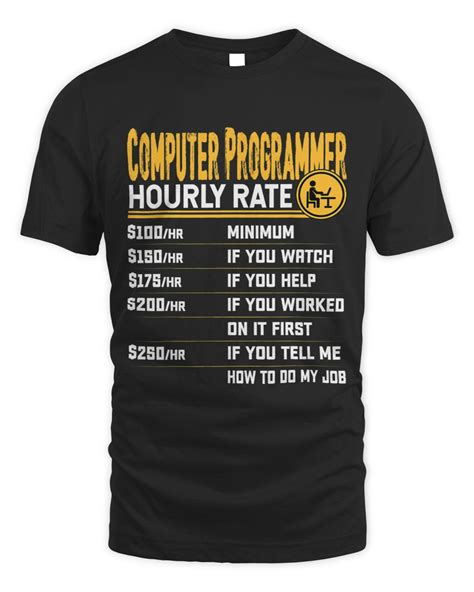 Funny Computer Programmer Programming Coder Hourly Rate