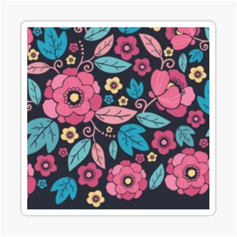 Pegatina Flores Tropicales Y Hojas De Palmera En Vector De Fondo De Creativemarket Redbubble