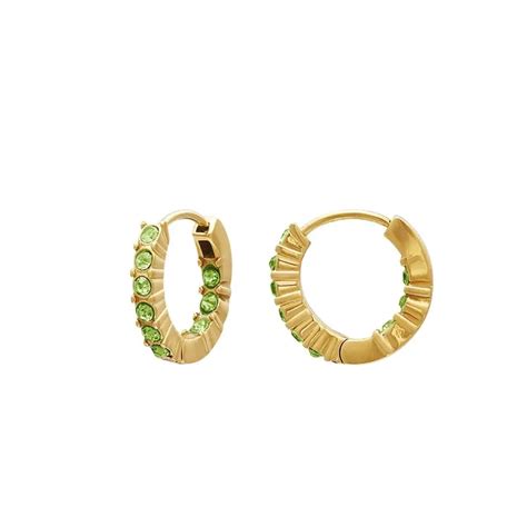 Oorbellen Zirkonia Steentjes Groen COSWOOD Woonaccessoires