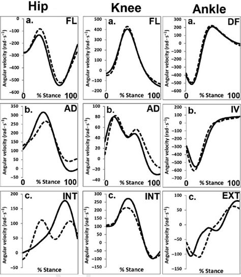 Mean And Standard Deviation Hip Knee And Ankle Joint Velocities