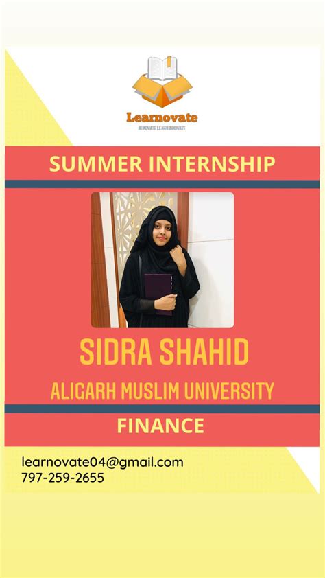 sidra shahid on linkedin internship finance intern opportunity