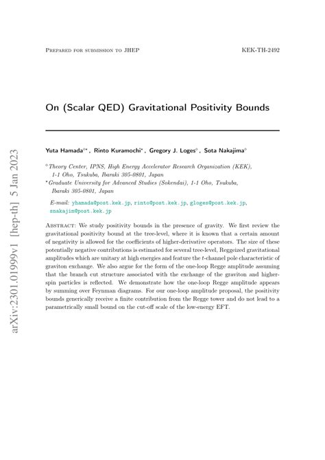 Pdf On Scalar Qed Gravitational Positivity Bounds