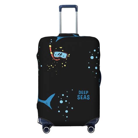LAKIMCT Cute Shark Octopus Elastic Luggage Cover With Concealed Zipper