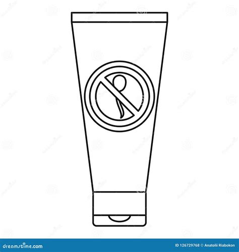 Icono Del Tubo Del Espermicida Estilo Del Esquema Stock De Ilustración