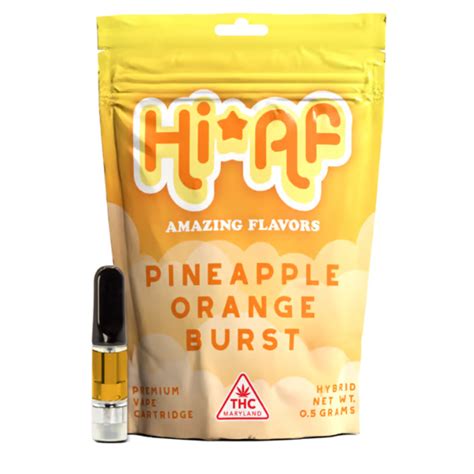 Buy Pineapple Orange Burst Cannabis Derived Cartridge 0 5g HiAF