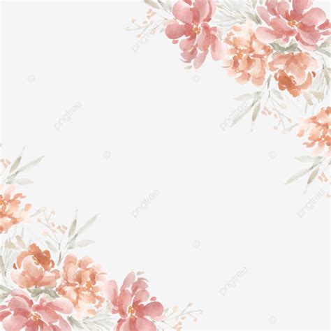 빈티지 장미 꽃 수채화 테두리 혼례 국경 꽃 테두리 Png 일러스트 및 Psd 이미지 무료 다운로드 Pngtree