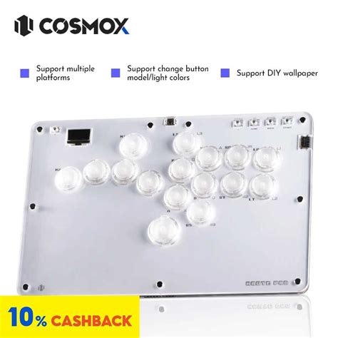 ⭐haute42 R16 Joystick Arcade Hitbox Controller Button Rim Leverless Arcade Stick Controller For