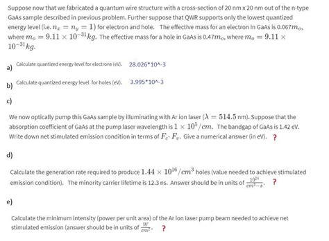 Solved Suppose Now That We Fabricated A Quantum Wire