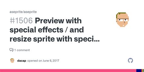 preview with special effects and resize sprite with special