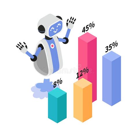 Robotic Chart Analysis Composition Stock Vector Illustration Of