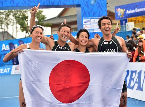 日本がトライアスロン混合リレーで金、アジア大会 写真14枚 国際ニュース：afpbb News