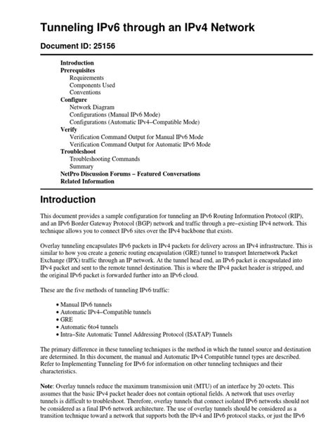 PDF Tunneling IPv6 Through An IPv4 Network DOKUMEN TIPS