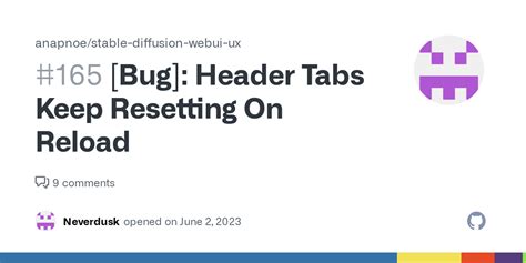 Bug Header Tabs Keep Resetting On Reload · Issue 165 · Anapnoe