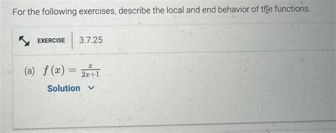 Solved For The Following Exercises Describe The Local And Chegg