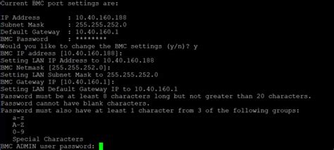 Change The BMC IP Address And ADMIN Account Password Optional