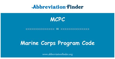Mcpc Stands For Marine Corps Program Code Abbreviation Finder