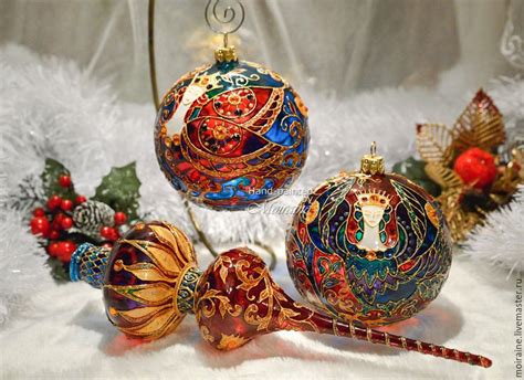 Стеклянный елочный шар с витражной росписью Ночь в интернет магазине на Ярмарке Мастеров