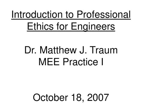 Notes On Introduction To Professional Ethics For Engineers Meen 1110