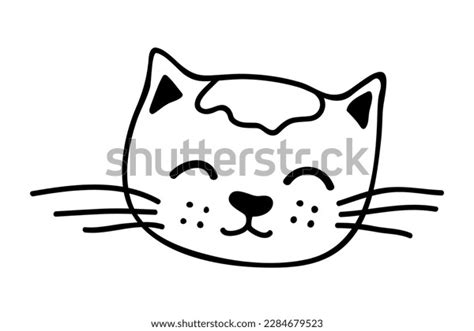 Hand Drawn Cat Muzzle Clipart Cute Stock Vector Royalty Free Shutterstock