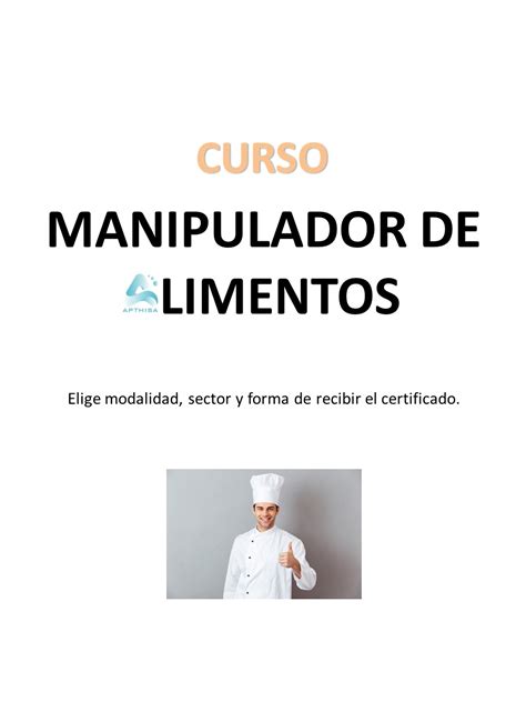 Curso Manipulador De Alimentos APTHISA