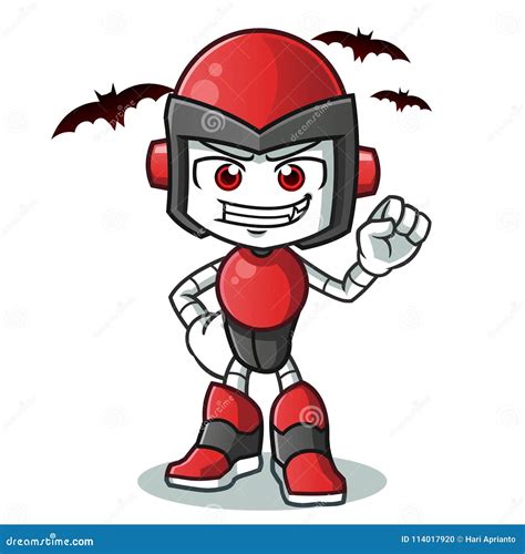 Robot Humanoid Dracula Vector Cartoon Illustration