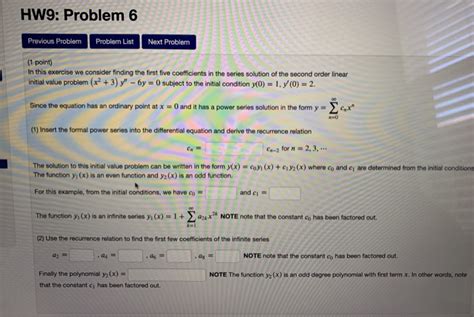 Solved Previous Probler Problem List Next Problem 1 Point