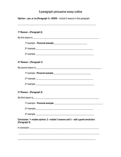 Argumentative Essay Outline Worksheet — Db