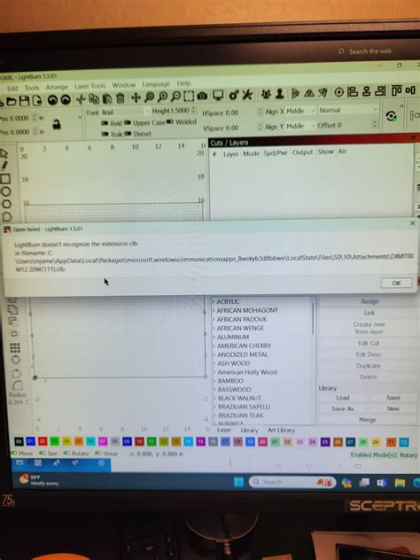 Unable To Open Lightburn After Installing Update 1 05 01 Community Laser Talk LightBurn