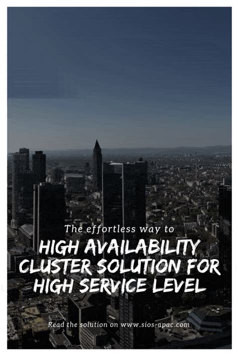 high availability cluster solution for high service level