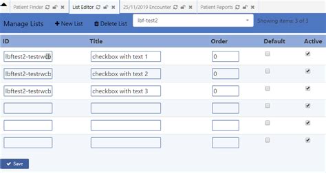 Lbf Checkboxes With Text Not All Displayed Missing In Patient