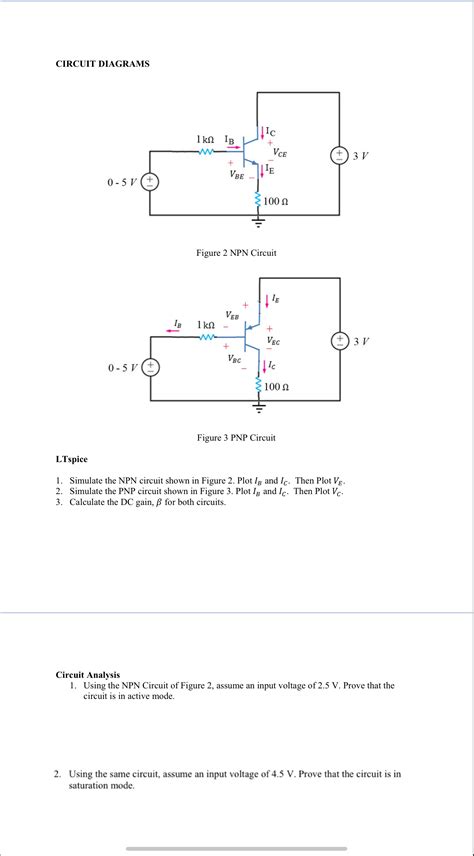 Solved Circuit Diagramsfigure 2 ﻿npn Circuitfigure 3 ﻿pnp