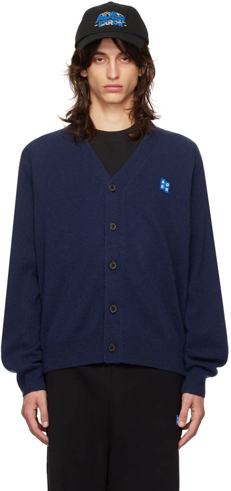 ader error navy trs tag 01 cardigan ader error