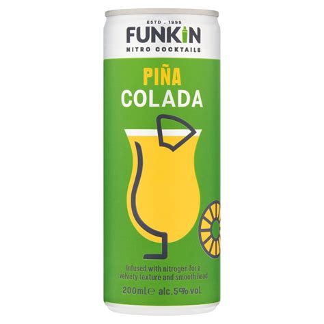 Funkin Nitro Cocktail Cans Pina Colada 12x200ml 5 Drinks Inc