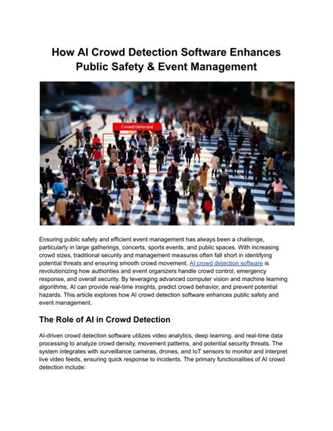 Ppt How Ai Crowd Detection Software Enhances Public Safety And Event Management Powerpoint