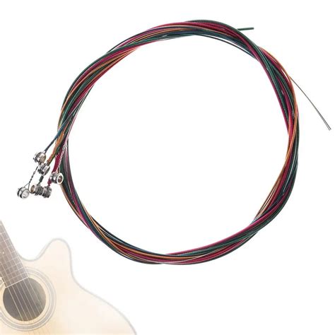 Universal 6pcsset Rainbow Colorful Steel Guitar Strings Replacement
