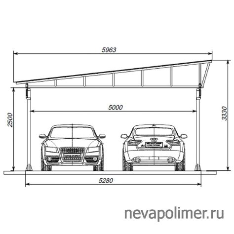 Навес односкатный для двух автомобилей - Нева-Полимер - заборы ...