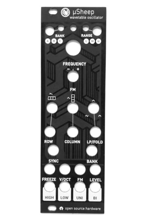 Usheep 8hp Sheep Panel Black Magpie Modular Modular Addict Synth Diy