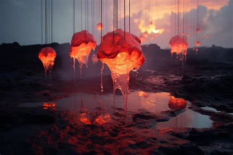 Premium Ai Image Illustration Of Lava Suspended In The Air