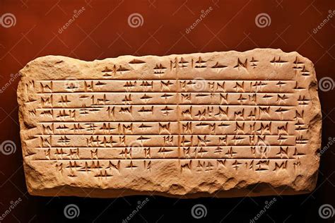 Cuneiform Script On A Clay Tablet Illustration Photo Stock Illustration