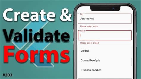 Flutter Tutorial Create And Validate Forms With Autocomplete And Typeahead Youtube