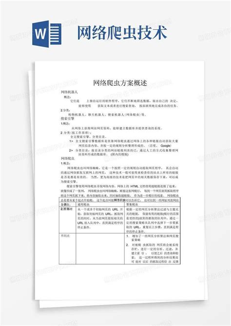 网络爬虫技术word模板下载编号qendbdmb熊猫办公